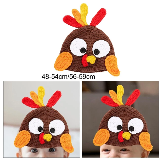 KNITTED TURKEY HAT Winter Warm Party Cartoon Headgear Photo Props Dress ...