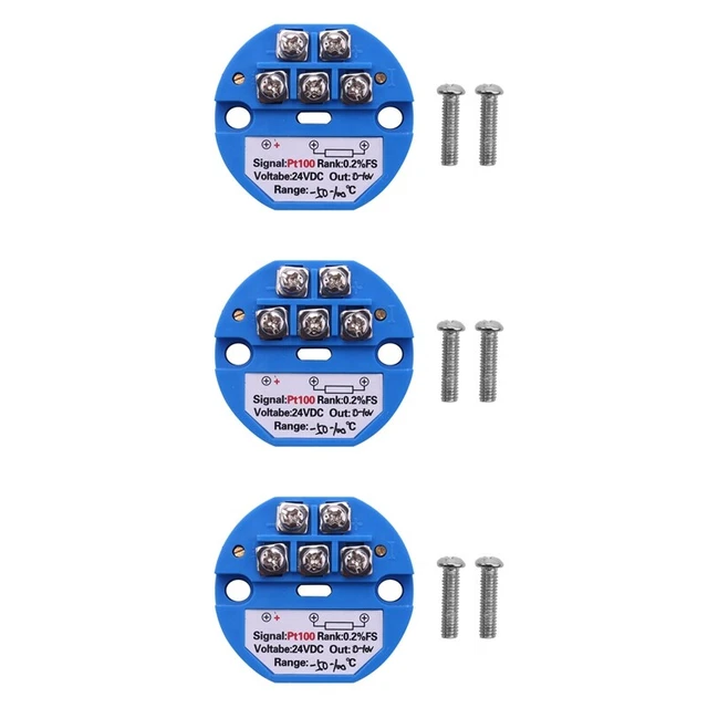 3X RTD PT100 Temperatur Messumformer DC24V Minus 50~100 Grad Ausgang 0 ...