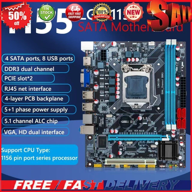 H55 MOTHERBOARD KIT with Baffle DDR3 for LGA 1156/i3/i5/i7 HDMI ...