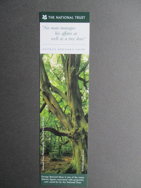 BOOKMARK NATIONAL TRUST George Bernard Shaw Quote Frithsden Beech Tree ...