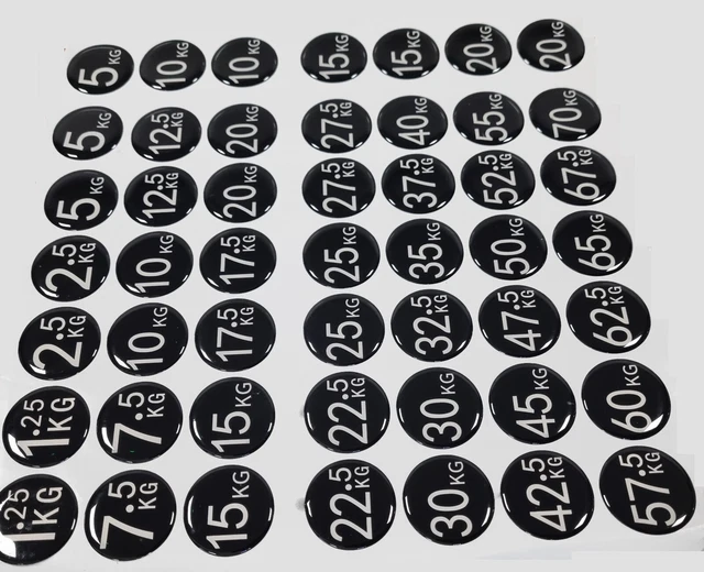 DUMBBELL RACK STACK 3D Embossed Gloss Label System 1.25kg - 70kg ...
