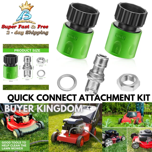 QUICK CONNECT ATTACHMENT Lawn Mower Replace Deck Wash Kit Cub Deck Wash ...
