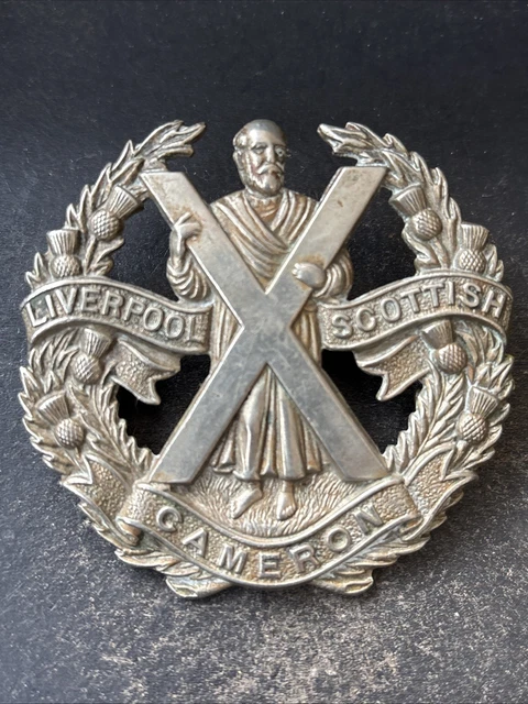 LIVERPOOL SCOTTISH CAMERON Highlanders Original British Army Cap Badge ...