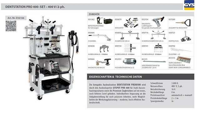 GYS SPOTTER AUSBEULSPOTTER Dentstation Pro 400 Set D36166 Profi ...