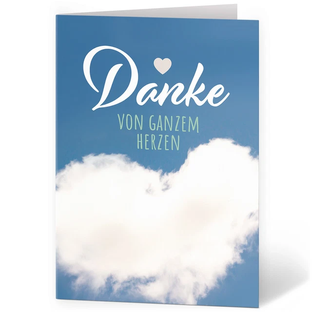 GROSSE XXL DANKESKARTE Klappkarte Grußkarte zum Bedanken Danke sagen ...