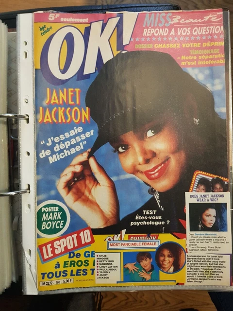 OK ! POSTERS Magazines JANET JACKSON 1986 -90 & Various articles 35 ...