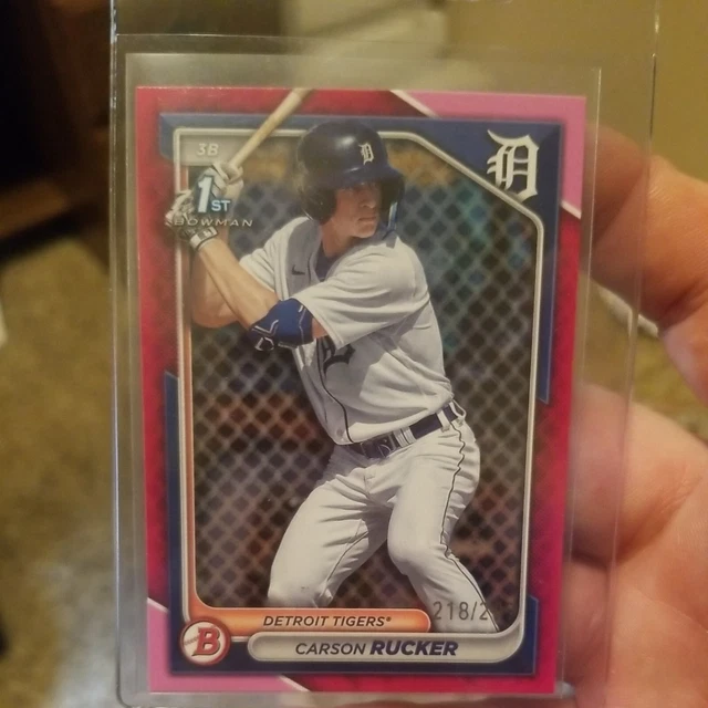 CARSON RUCKER 2024 1st Bowman Prospects FUCSIA #BP-65 DETROIT TIGERS ...