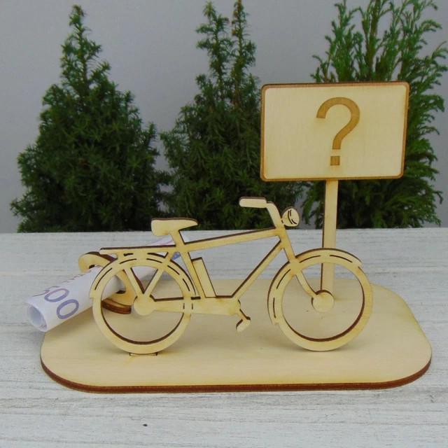 &QUESTION MARK& PERSONALIZED Men's Wooden E-Bike Money Gift / Voucher £ ...