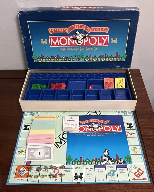 VINTAGE MONOPOLY DELUXE Board Game Anniversary Edition 1985 USA ...