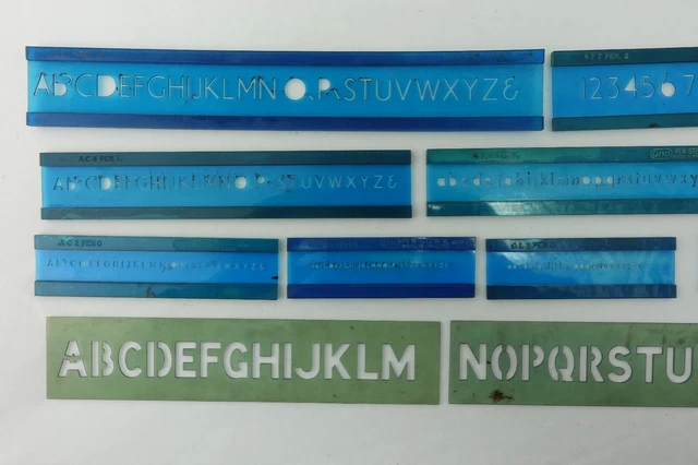 VINTAGE COLLECTION OF 11 UNO Stencils Letter & Numbers £27.50 - PicClick UK