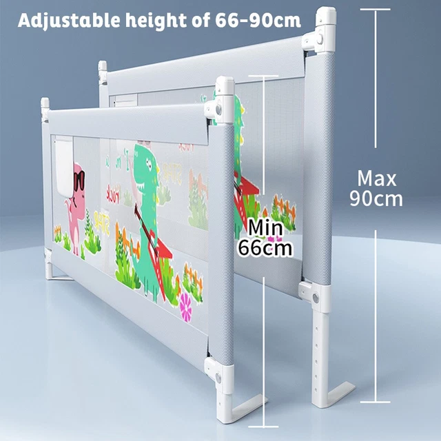 ADJUSTABLE FOLDING KIDS Safety Bed Rail/BedRail Cot Guard Protecte ...