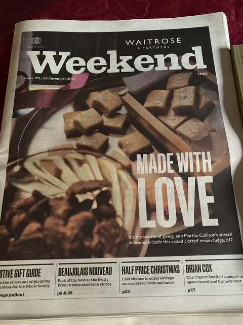 WAITROSE FOOD MAGAZINE DECEMBER 2025, 9 December cookery cards, + 2 ...
