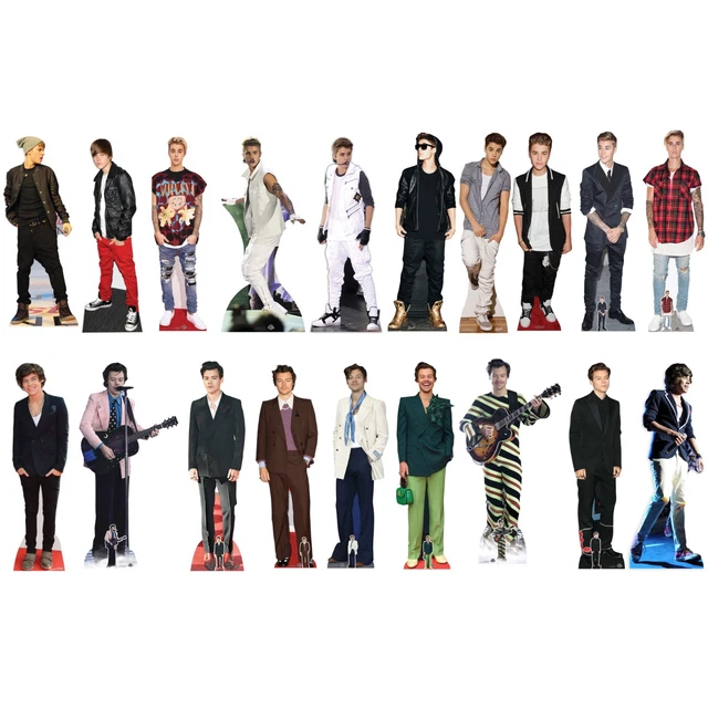 JUSTIN BIEBER & Harry Styles Lifesize Cardboard Cutouts Standees ...