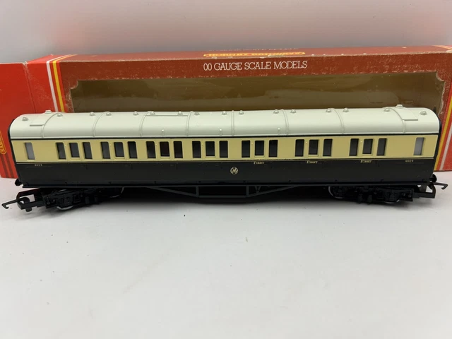 HORNBY OO GAUGE R456 GW GWR Chocolate & Cream 1st Composite Coach 6024 ...