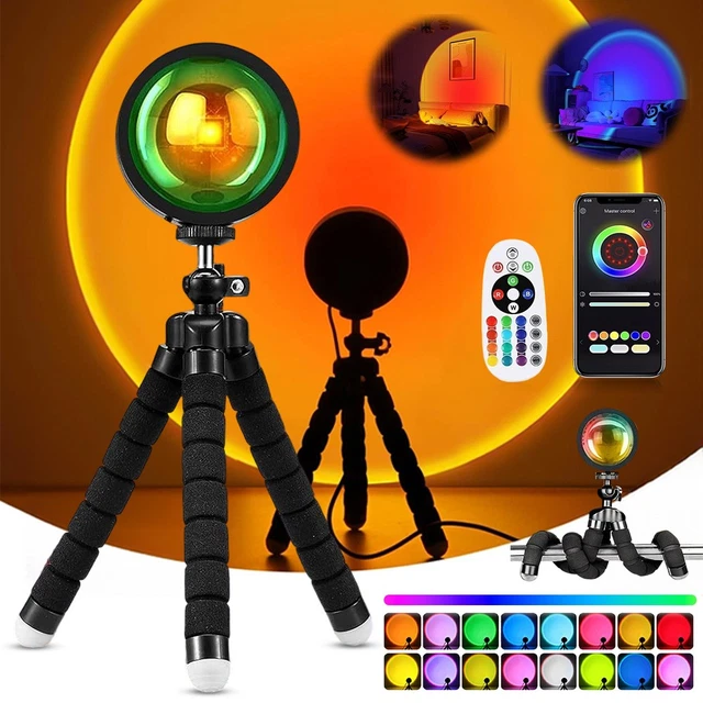 SUNSET PROJECTOR LAMP 16 Colors RGB Ambient Night Light with Remote ...