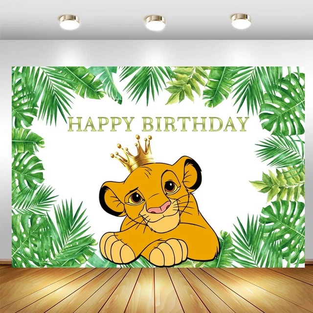 LION KING SIMBA Backdrop Boys Happy Birthday Baby Shower Crown Photo ...