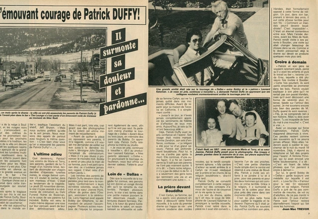 COUPURE DE PRESSE Clipping 1986 Patrick Duffy (2 pages) EUR 5,00 ...