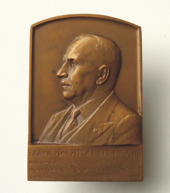 BELGIEN BRONZE MEDIZIN Medaille Plakette Professor Richard Bruynoghe ...