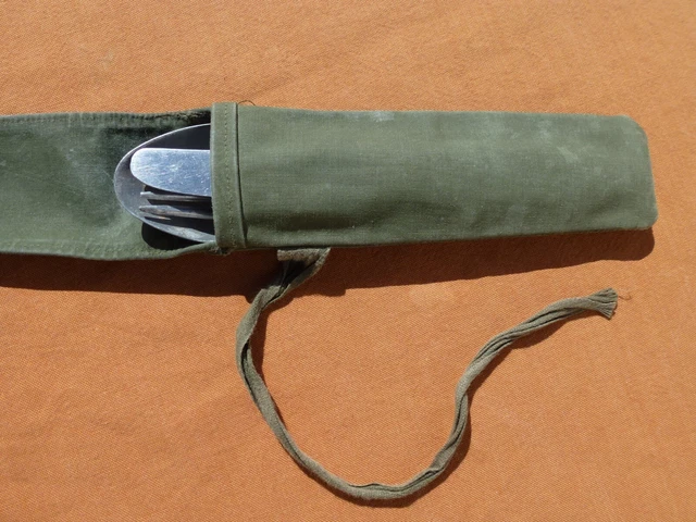 WW2 BRITISH ARMY 44 Pattern Cutlery Kfs Set In Pouch With Owners ...