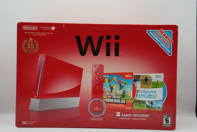 NINTENDO WII SUPER Mario Bros 25th Anniversary Limited Edition Red ...