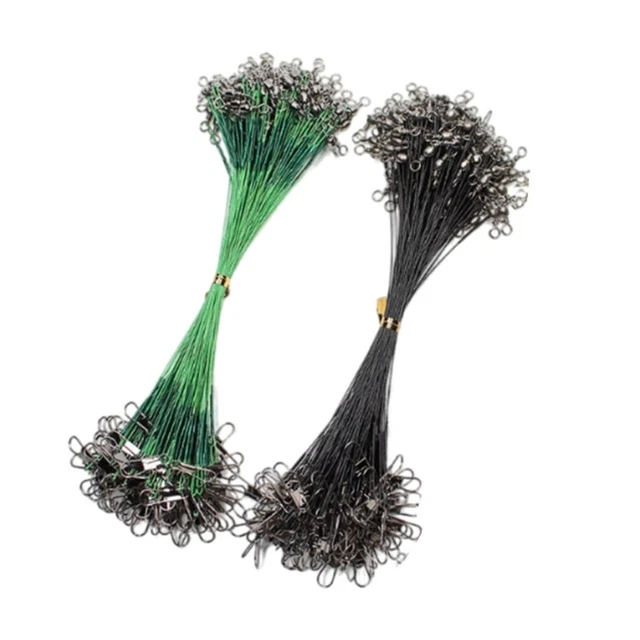40PCS FISHING LEADER Wire With Swivels AntiBite Steel Fishing Line ...