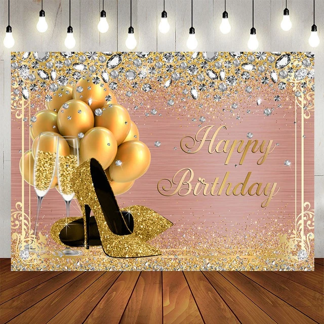 HIGH HEELS BALLOON Rose Gold Happy Birthday Backdrop $35.97 - PicClick AU