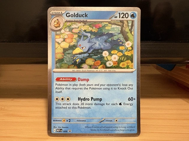 POKÉMON TCG MEGA Evolutions Golduck 008 Black Star Promo Holo Swirls ...