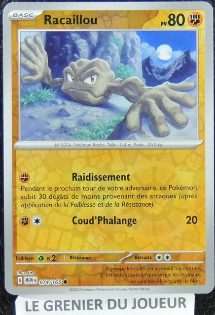 CARTE POKÉMON RACAILLOU 074/165 REVERSE ECARLATE ET VIOLET MEW 151 NEUF ...