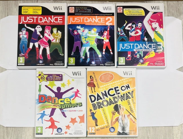 NINTENDO WII JUST Dance 1,2,3, plus 2 Other Games - 5 Games Dance ...