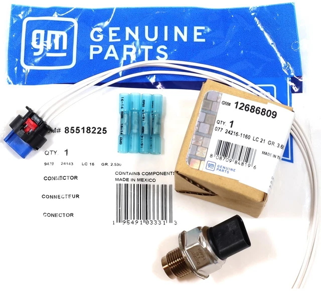 2017-2025 L5P DURAMAX Fuel Rail Pressure Sensor & Connector Kit Genuine ...