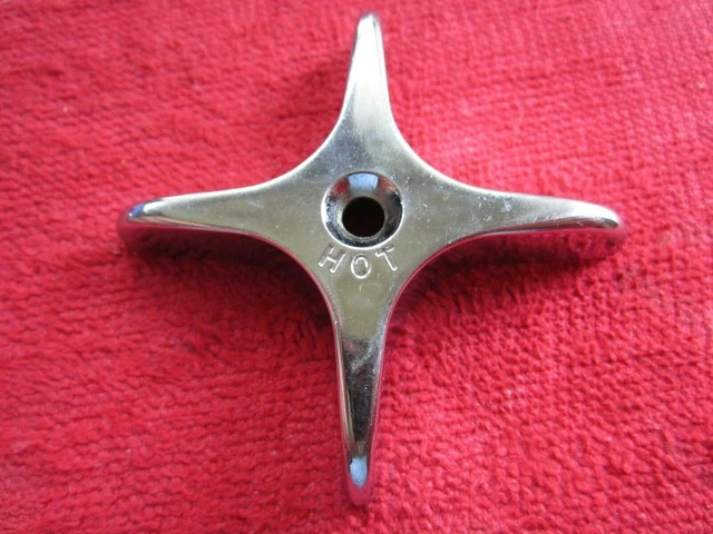 VINTAGE NOS 16 Spline Crown Logo, Hot Water Cross Faucet Handle $17.50 ...