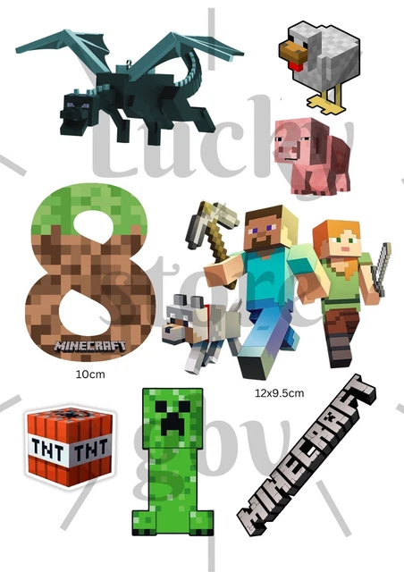 MINECRAFT CAKE TOPPER Bundle. A4 Edible Icing Sheet. Personalised £5.75 ...