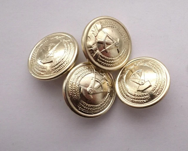 4X KNOPF GENERAL NVA Admiral Volksmarine f Uniform DDR Knöpfe East ...