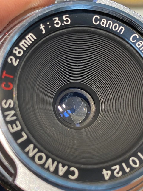 RARE VINTAGE CANON LENS CT 28mm F/3.5 Rangefinder Chrome CONTAX MOUNT ...