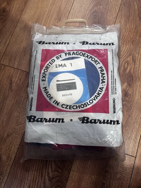 VINTAGE RETRO Barum unused Rubberised Canvas Cotton Single Air Bed Lilo ...