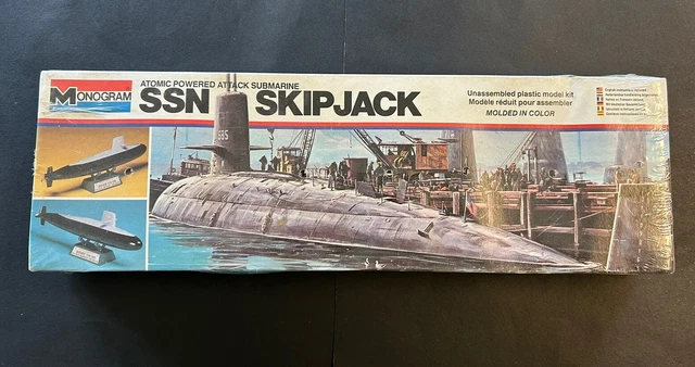 1979 NIB SEALED, Monogram Model Submarine, SSN SkipJack, 13 1/8" L $25. ...