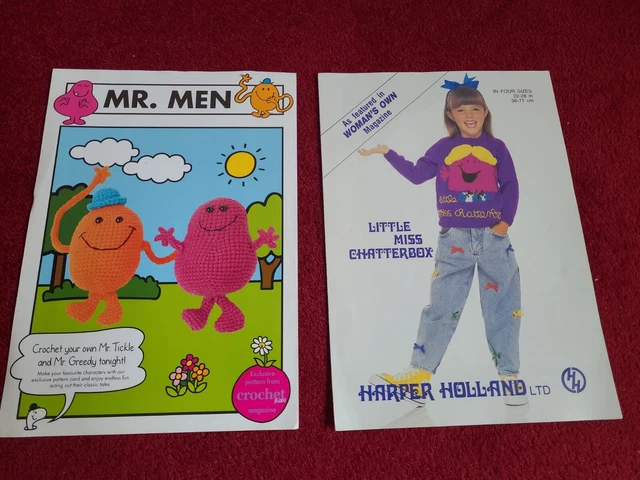 MR MEN LITTLE Miss Chatterbox Knitting Pattern Crochet Pattern £4.00 ...