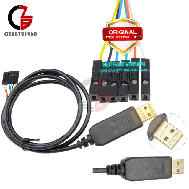 ORIGINAL 6 PIN FTDI FT232RL USB zu TTL Konverter Adapter Kabel passend ... ORIGINAL 6 PIN FTDI FT232RL USB zu TTL Konverter Adapter Kabel passend ...