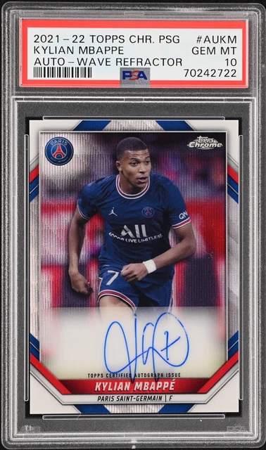 2021/22 TOPPS CHROME PSG Kylian Mbappe Wave ON Card Auto /50 EUR 5.156,63 - PicClick FR