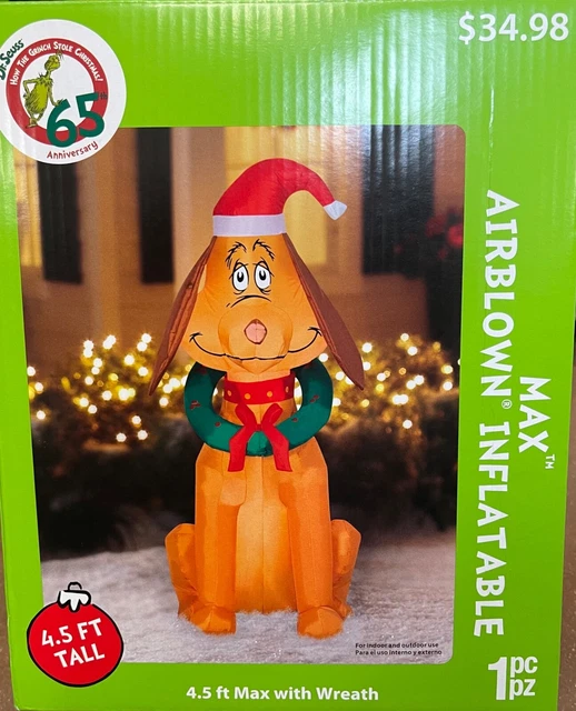 MAX DOG GRINCH Stole Christmas Gemmy Airblown Inflatable Led Yard Decor ...