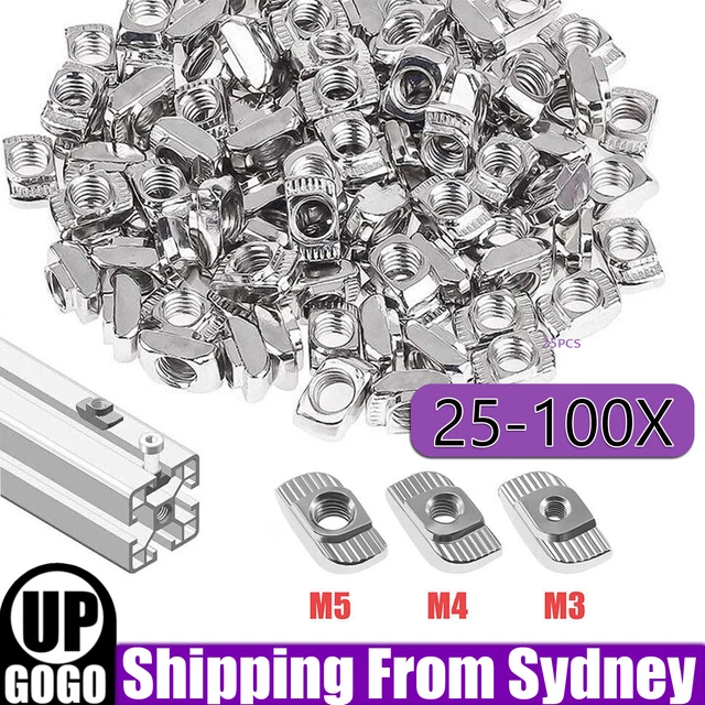 M3/M4/M5 DROP IN Tee T-nuts Square Tee Sliding Nut T Slot Nuts for Profile $3.44 - PicClick AU