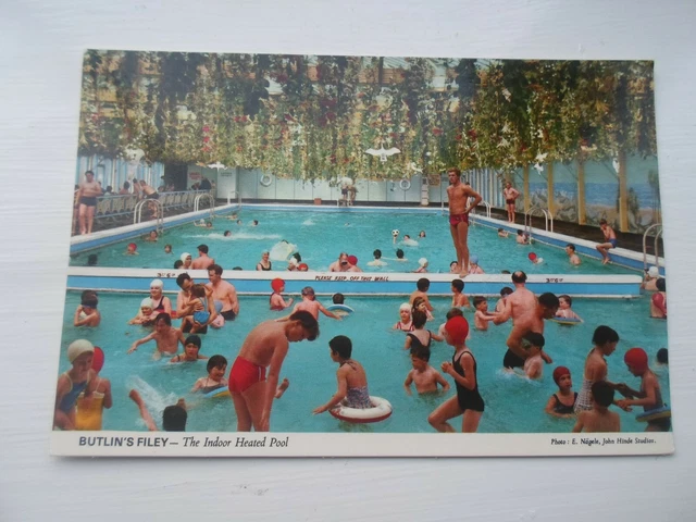 BUTLINS FILEY, THE Indoor Heated Pool Photo by E Nagele Retro Postcard ...