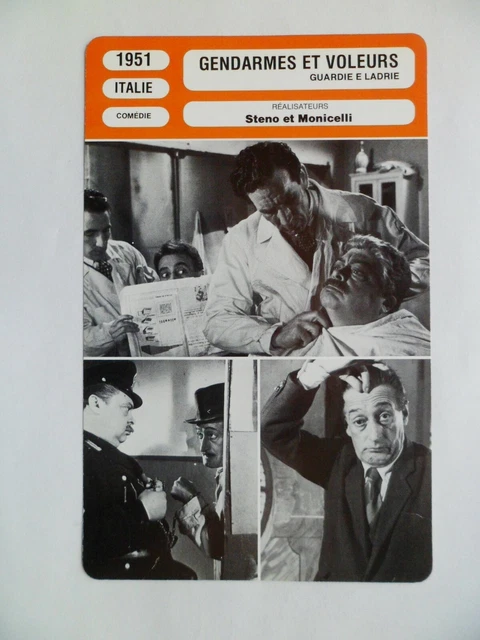 CARTE FICHE CINEMA 1951 GENDARMES ET VOLEURS Toto Aldo Fabrizi Pina ...