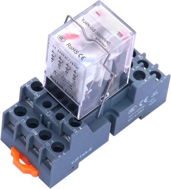RELAIS 220V AC Relais De Puissance Électromagnétique 4NO+4NC 14 Broches ...