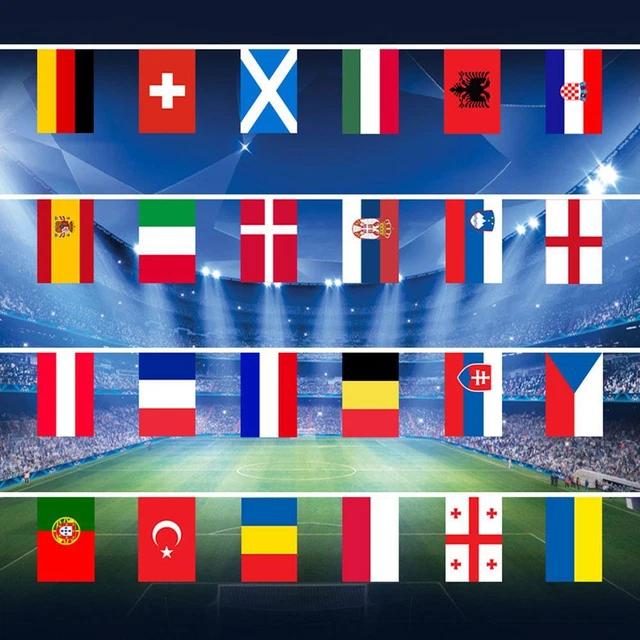 FOR EURO FOOTBALL Bunting 2024 Cup European Countries National Flags ...
