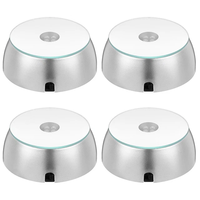 4 PCS ROTATING Display Lamp Led Stand Holder Colorful Light Base Lights ...