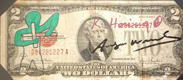 KEITH HARING ANDY Warhol Banconota Disegno Serigrafia Firmata Certificata EUR 500,00 - PicClick IT