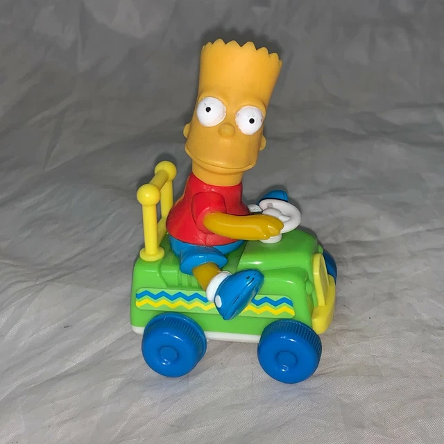 VINTAGE WIND UP 1990 Bart The Simpsons Car Toy 20th Century Fox Matt ...