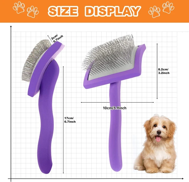 SLICKER BRUSH FOR Golden Doodle, Poodle, Labradoodle & More, Purple ...