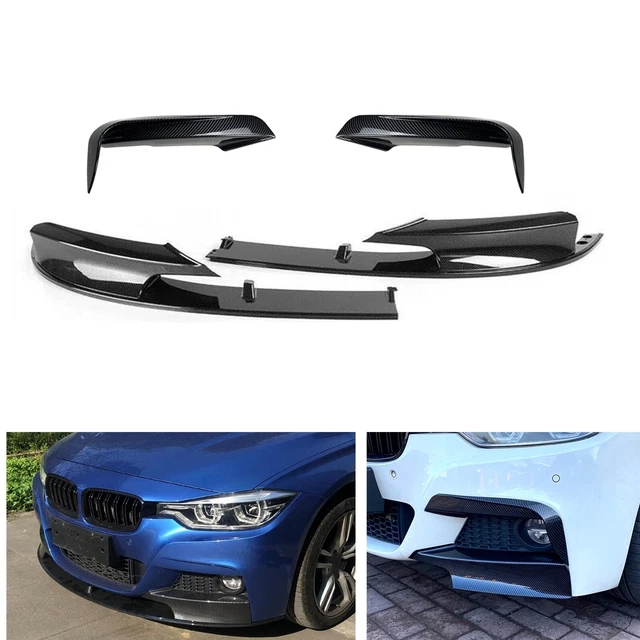 CARBON LOOK FRONT Bumper Spoiler Lip Kit Side Air Vent Trim For BMW F30 ...